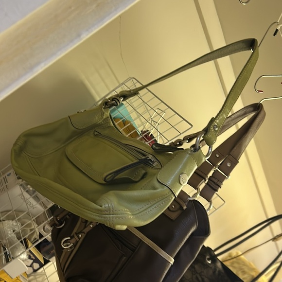 Fossil | Bags | Fossil Green Leather Shoulder Bag | Poshmark